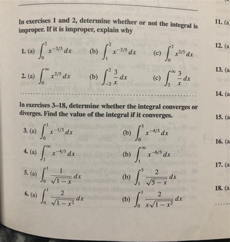 solved 1 and 2 determine whether or not the integral is in