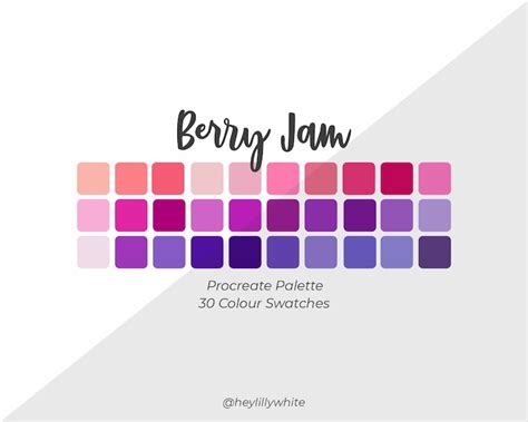 Purple Procreate Colour Palette Purple Procreate Swatches Palette For Ipad Procreate Digital