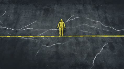 Illustration Of A Crime Scene Chalk Outline Of A Contoured Body On