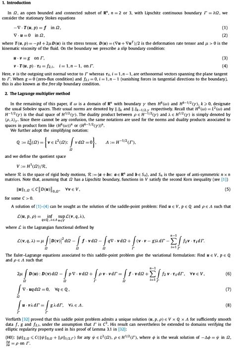 Partial Differential Equations Lagrange Multiplier FEM For Navier Stokes Mathematics Stack