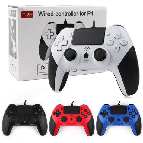Ps4 프로 슬림 콘솔 용 유선 게임 컨트롤러 게임패드 조이스틱 컨트롤 Pc Win 게임용 비디오 게임 액세서리