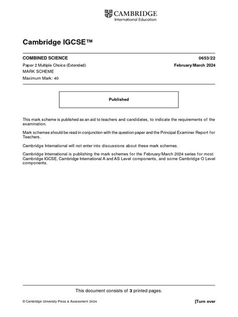 Cambridge Igcse ™ Combined Science 0653 22 Pdf Secondary Education Vocational Education
