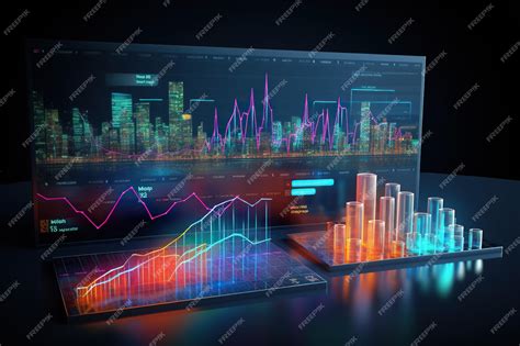 Premium Ai Image 3d Bar Graph Big Stock Financial Data Visualization Analysis Chart