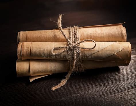 A Series Of Ancient Scrolls Or Parchment Tied With String Stock Illustration Illustration Of