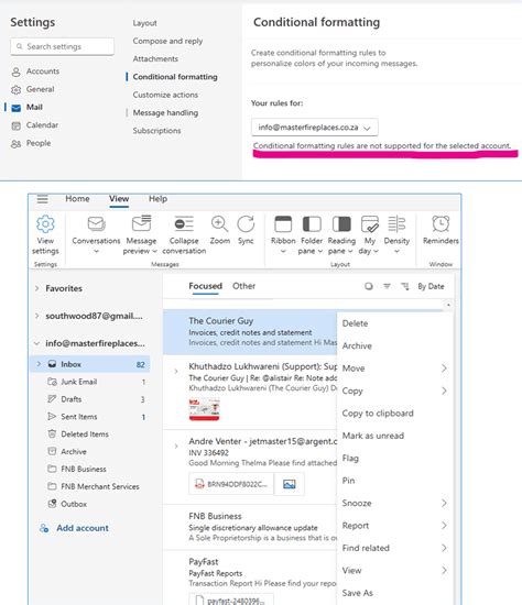 New Outlook Version Conditional Formatting Rules Are Not Supported For The Selected Account