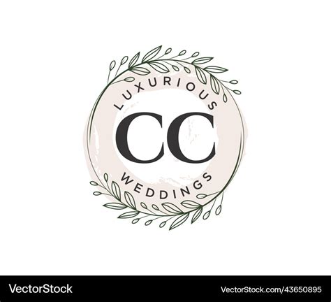 Cc Initials Letter Wedding Monogram Logos Vector Image
