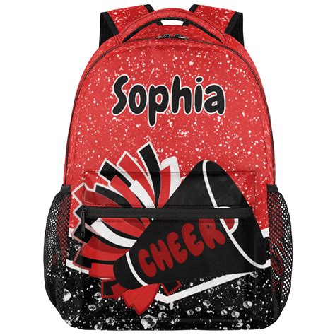 Jiaoprinted Red Black Custom Cheer Backpack Personalized Cheerleading