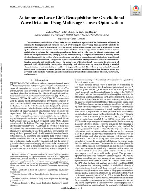 PDF Autonomous Laser Link Reacquisition For Gravitational Wave Detection Using Multistage