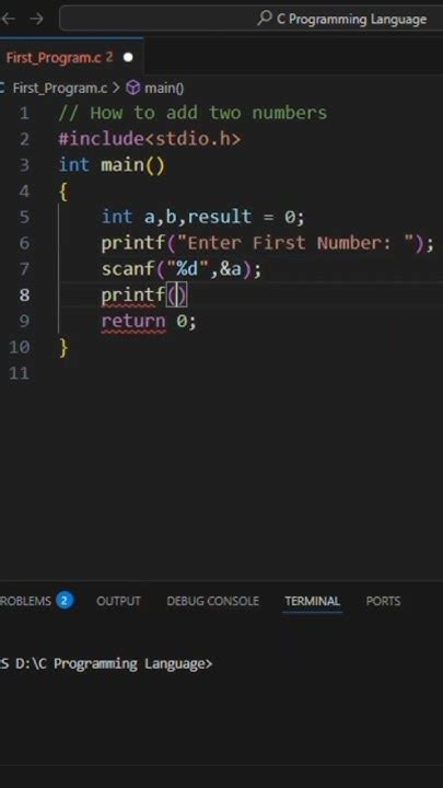 Add Two Numbers In C Simple C Program For Beginners Cprogramming