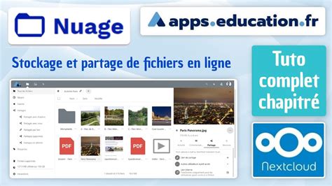Tuto NUAGE des Apps education fr complet chapitré stockage et