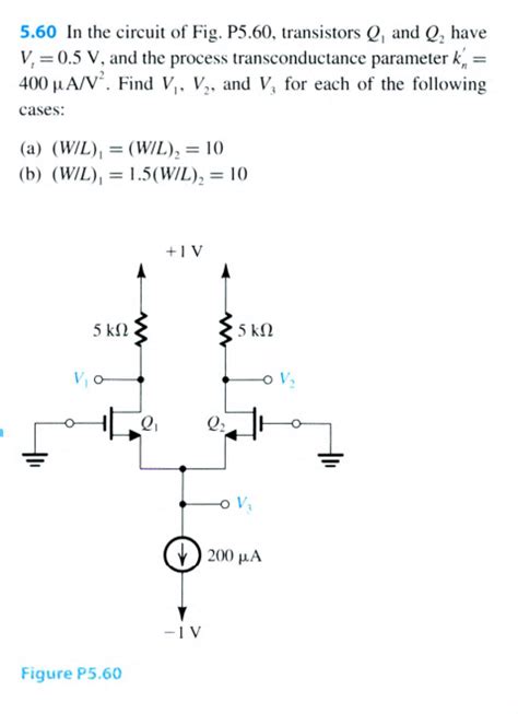 Solved 560 In The Circuit Of Fig P560 Transistors Q1 And Solved 560 In The Circuit Of Fig P560 Transistors Q1 And