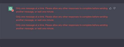 only one message at a time please allow any other responses to