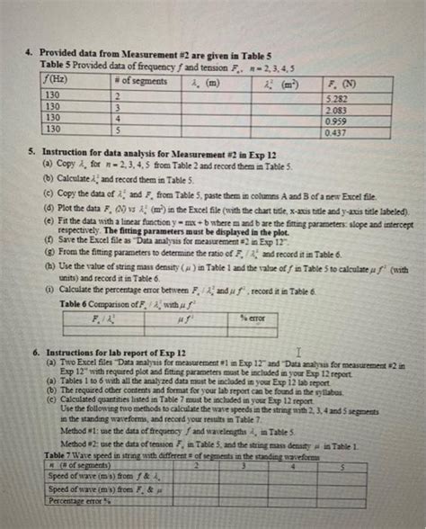 Solved Provided Data For Exp 12 And Instructions For Data Chegg Com