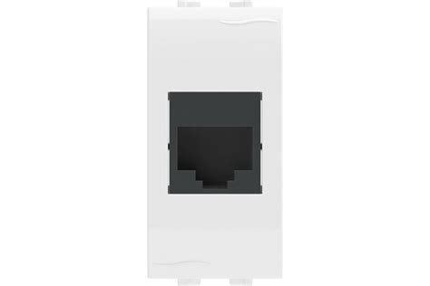 Компьютерная розетка, 1 модуль, белая DKC BRAVA RJ-45 5E 76646B ...