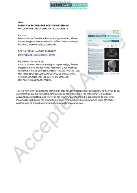 Pdf Predictive Factors For Post Ercp Bleeding Influence Of Direct Pdf Predictive Factors For Post Ercp Bleeding Influence Of Direct