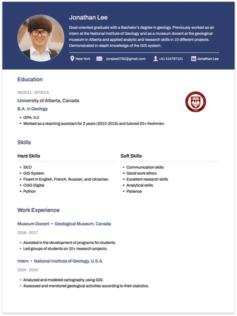 Sample College Graduate Resume