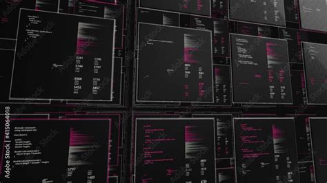 Futuristic Hi Tech User Interface Multi Display With Digital Code And