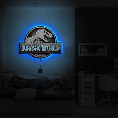Jurassic World Led Sign Jurassic Park Neon Signjurassic Park Dinosaur
