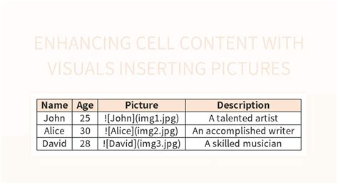 enhancing cell content with visuals inserting pictures excel template
