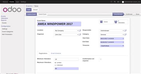 Event Management Module In Odoo