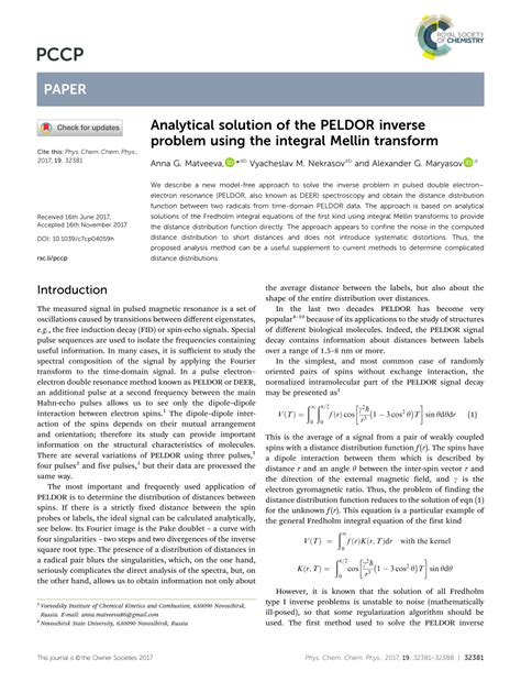 Pdf Analytical Solution Of The Peldor Inverse Problem Using The Integral Mellin Transform