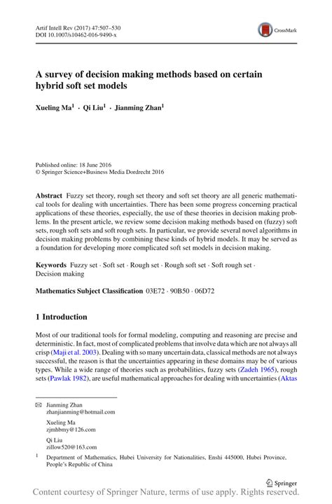 A Survey Of Decision Making Methods Based On Certain Hybrid Soft Set