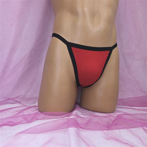 Sissy Thong Panties Minimalist Underwear With Black Trim Soft