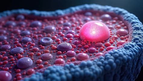 Detailed View Of Adipose Tissue Cross Section Microscopic Illustration Intricate Extracellular