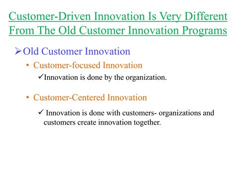 Customer Driven Innovation Ppt