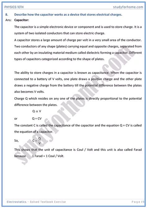Electrostatic Solution Of Textbook Exercise Physics 10th