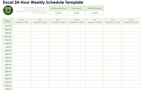 Free Excel Hourly Schedule Templates Editable And Printable