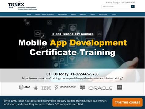 Mobile App Development Certificate Training