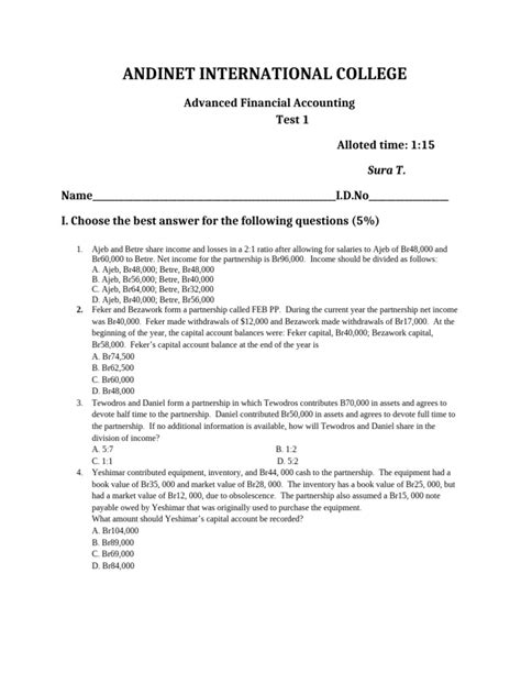 Advanced Accounting Test Pdf Book Value Corporations