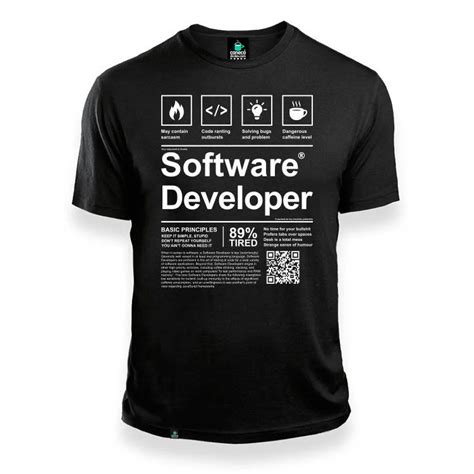 Camisa Software Developer Preta Caneca Do Dev Canecas E Produtos De Programação