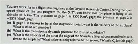 You Are Working As A Flight Test Engineer At The