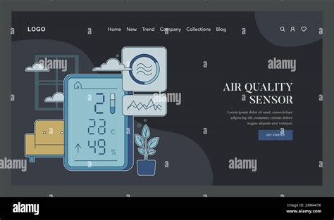 Wellness Technology Concept A Digital Air Quality Sensor Interface Showcases Temperature And