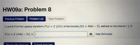 Solved Hw09a Problem 8 Previous Problemproblem List Next