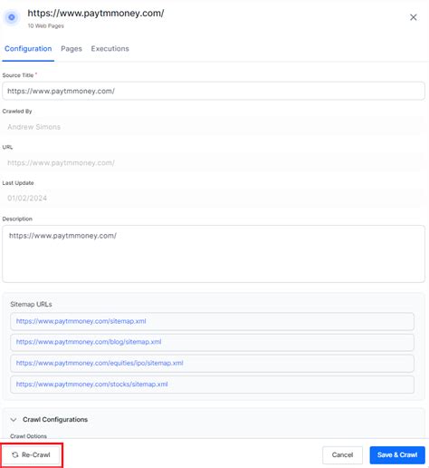 web crawl kore ai docs
