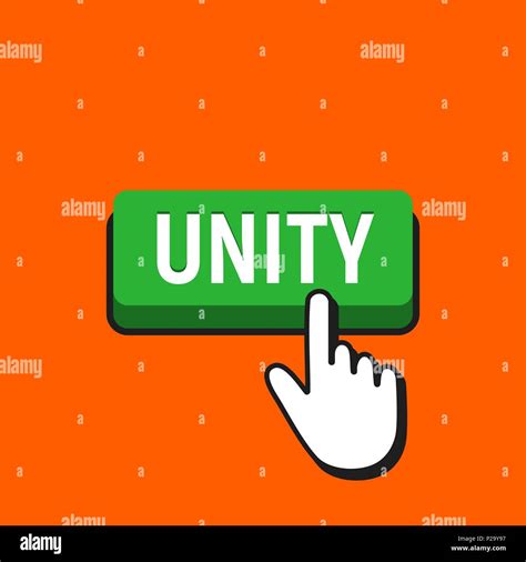 Hand Mouse Cursor Clicks The Unity Button Pointer Push Press Button Concept Stock Vector Image