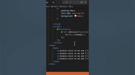 Jquery Double Click Event Shorts Programming Webdesign