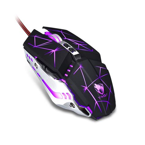 T Wolf V7 Wired Gaming Mouse Macro Programming Mouse 7 Buttons