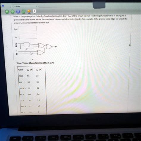 solved what is the propagation delay t and contamination delay t