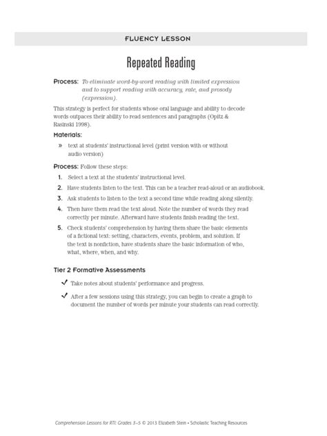 Repeated Reading For Fluency Pdf Language Arts And Discipline Science And Mathematics