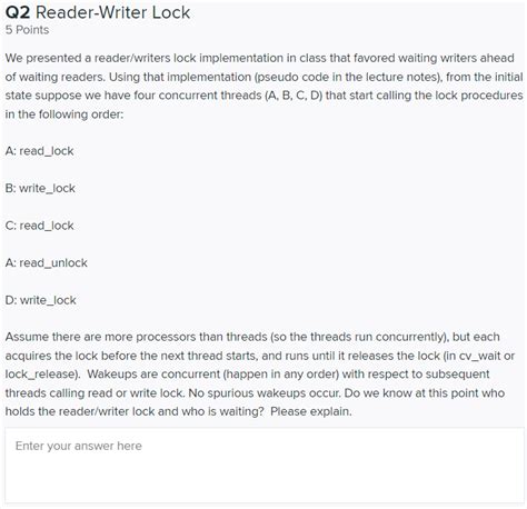 5 Points We Presented A Readerwriters Lock