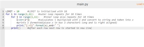 Solved LAB Multiplication Table Write A Program Using Chegg