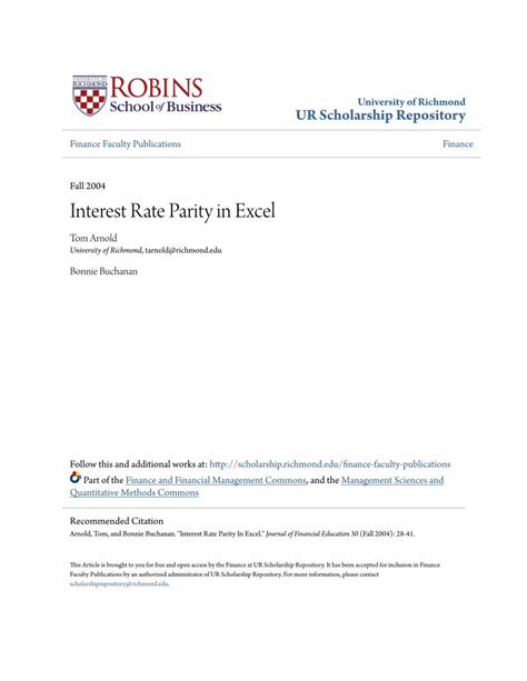 Pdf Interest Rate Parity In Excel Dokumen Tips