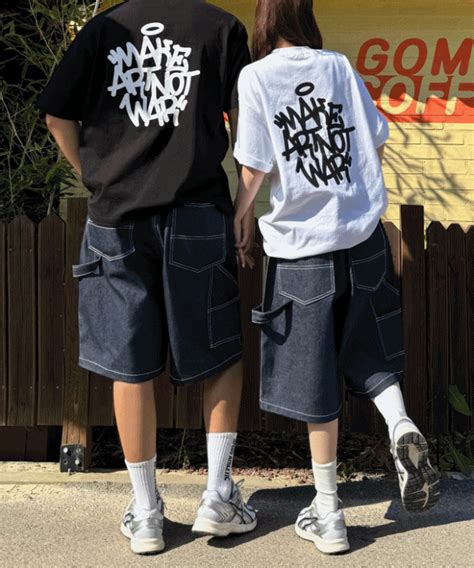 엄라이브 고퀄 남녀공용세트가능 레터링 오버핏 반팔 티셔츠 버뮤다 데님 스티치 카고 팬츠 트레이닝 세트 셋업 유니크 빈티지