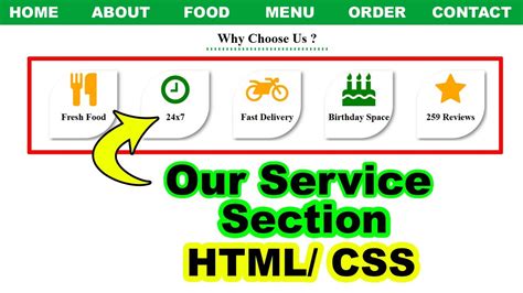 How to make our service section on website using HTML and CSS, Create a ...