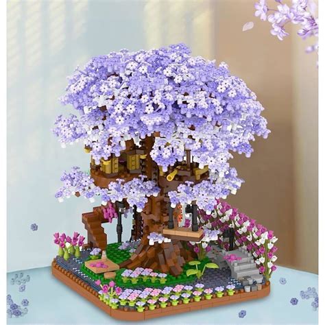 Mini Sakura Arbre Maison Construire Bloc 2200 Pièces Ensembles