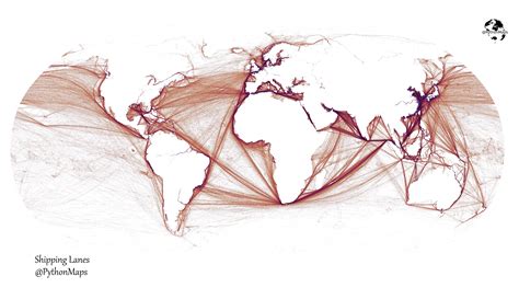 Python Maps On Twitter Rt Pythonmaps Where Are The Worlds Shipping